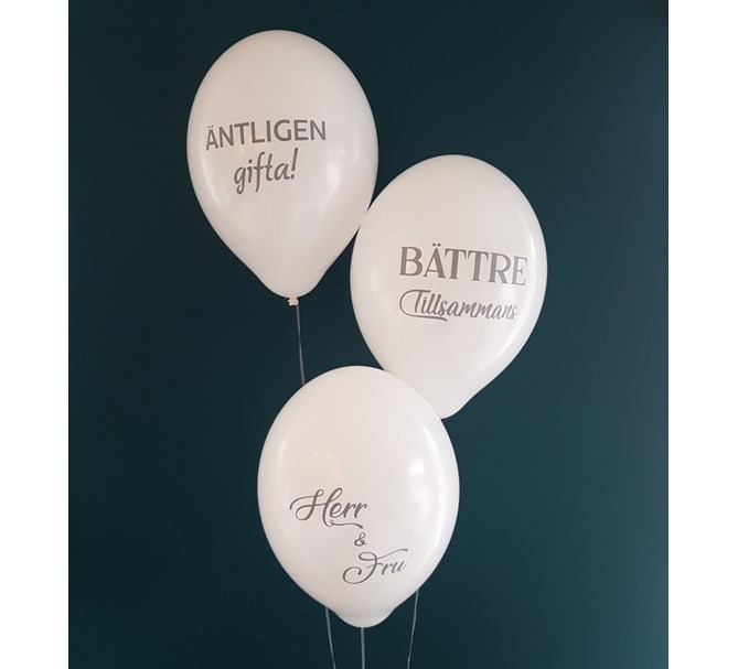 Ballonger till Bröllop med svensk text, 6 st. - Bröllopsdekorationer Ballonger till Bröllop med svensk text, 6 st. - Bröllopsdekorationer