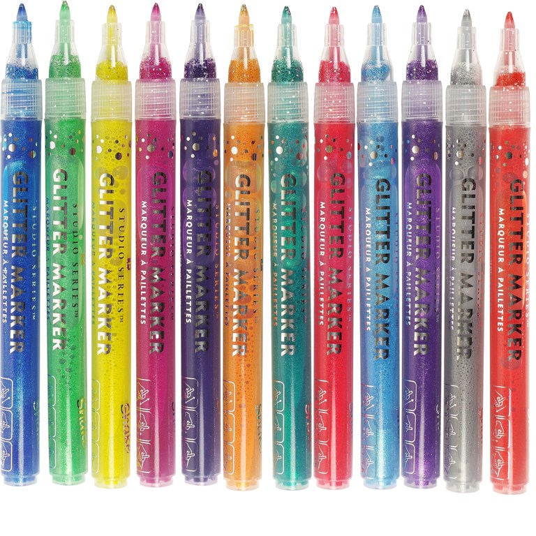 Glitter Marker Set - 12st glitterpennor - PY Hobby