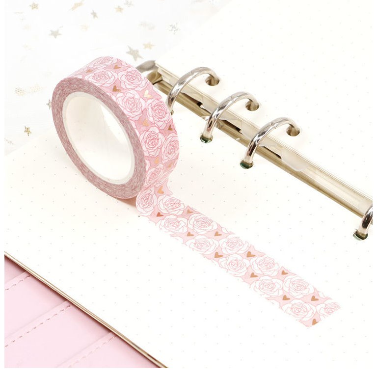 Washitejp - Rosor med hjärtan - PY Hobby