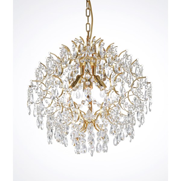 Norrsken Design Kate Taklampa 48Cm Guld Kristall K9 - Stockholms Ljusbutik