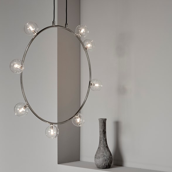 Air 50 taklampa, nickel/klar - Bright 1-2-3