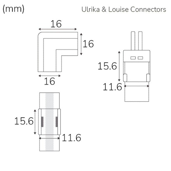 Ulrika & Louise IP20 Connectors - | Bright 1-2-3