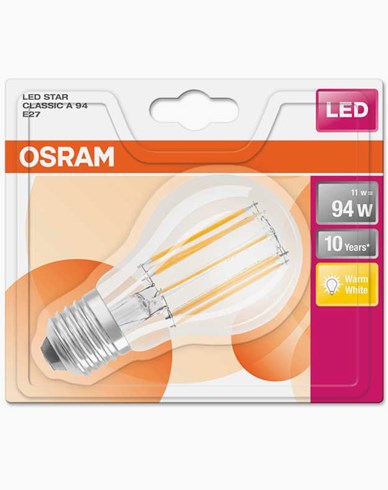 Osram LED Filament RETROFIT CLASSIC A 11W/827 (94W) E27 - Lysman