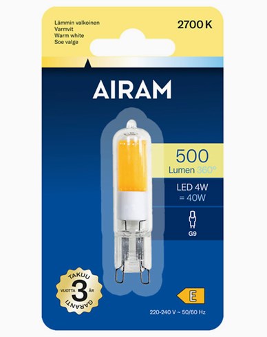 AIRAM Led-lamppu G9 4W 2700K 500 lumenia