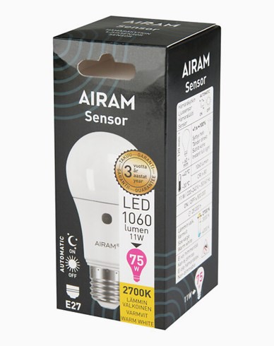 AIRAM LED Sensorlampa E27 11W/827 - Lysman