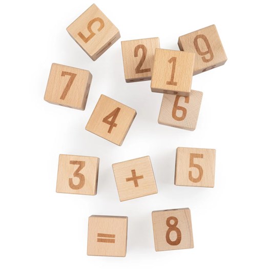 Sebra klossar i trä, siffror