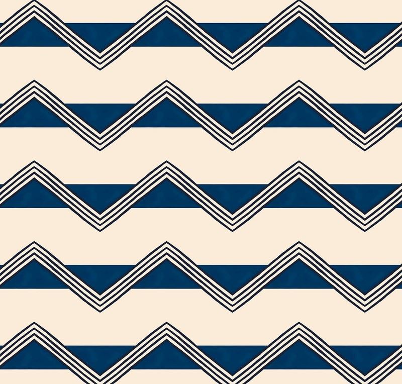 Moroccan Stripe, Blue tapet från Ottoline - Engelska Tapetmagasinet