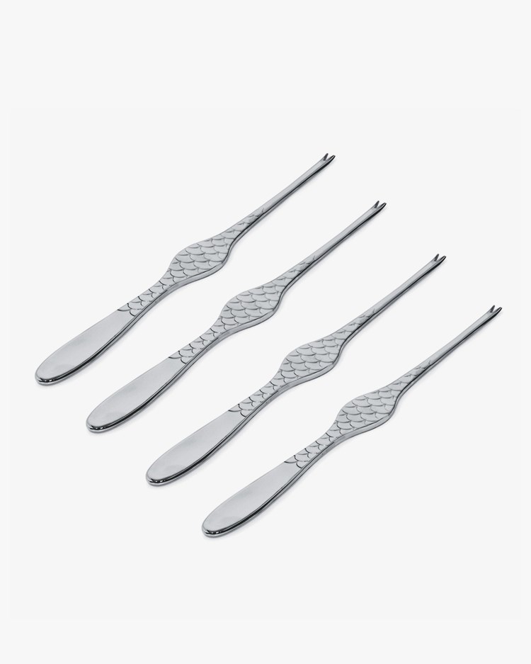 Alessi Colombina Fish Shellfish Fork Set Of 4 Stainless Steel ...