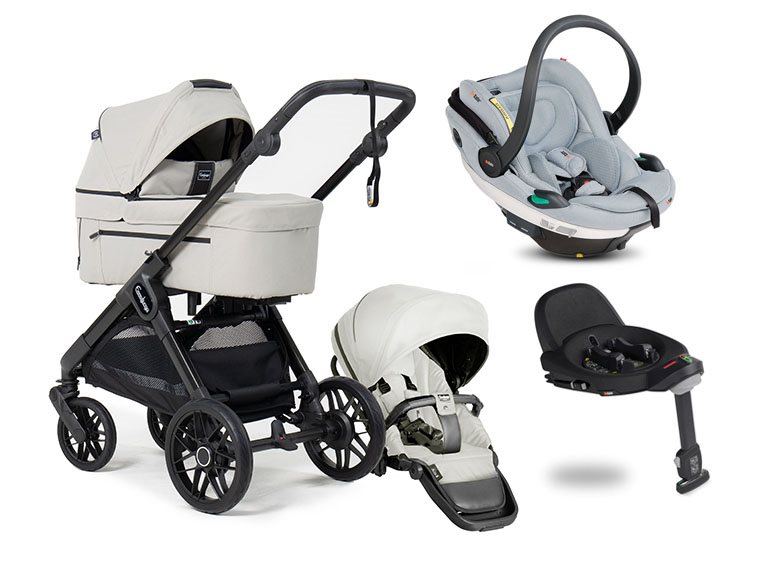 Emmaljunga Sento Max duovagn Ergo+ 2026 + BeSafe Go Beyond i-Size babyskydd + Isofixbas