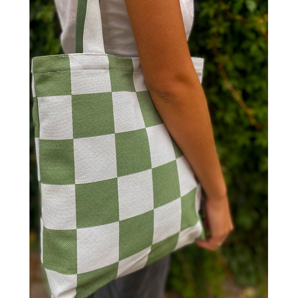 Hilda Hilda - Tote M Checkered Green