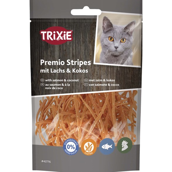Sharpman - Kattgodis Premio Stripes Lax/Kokos 50Gr