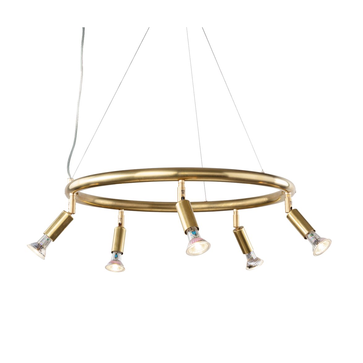 Star 5 spotlight rund, rå mässing 60cm - | Bright 1-2-3