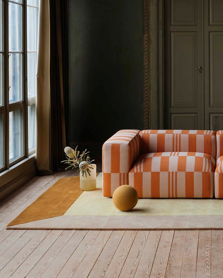 Layered Teklan Box Wool Rug Yellows - Vallgatan 12
