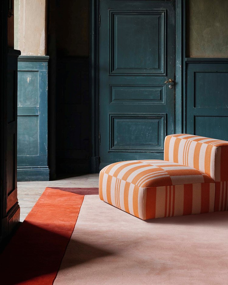 Layered Teklan Box Wool Rug Corals - Vallgatan 12