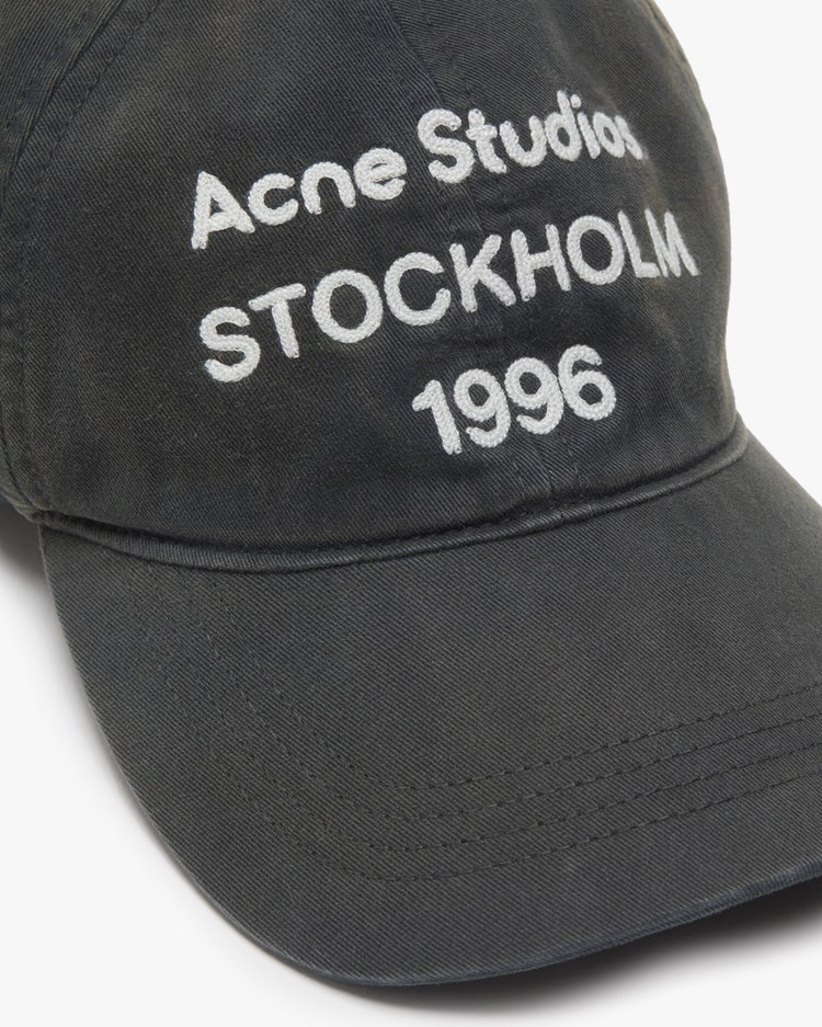 Acne Studios Stamp Logo Cap Faded Black - Vallgatan 12