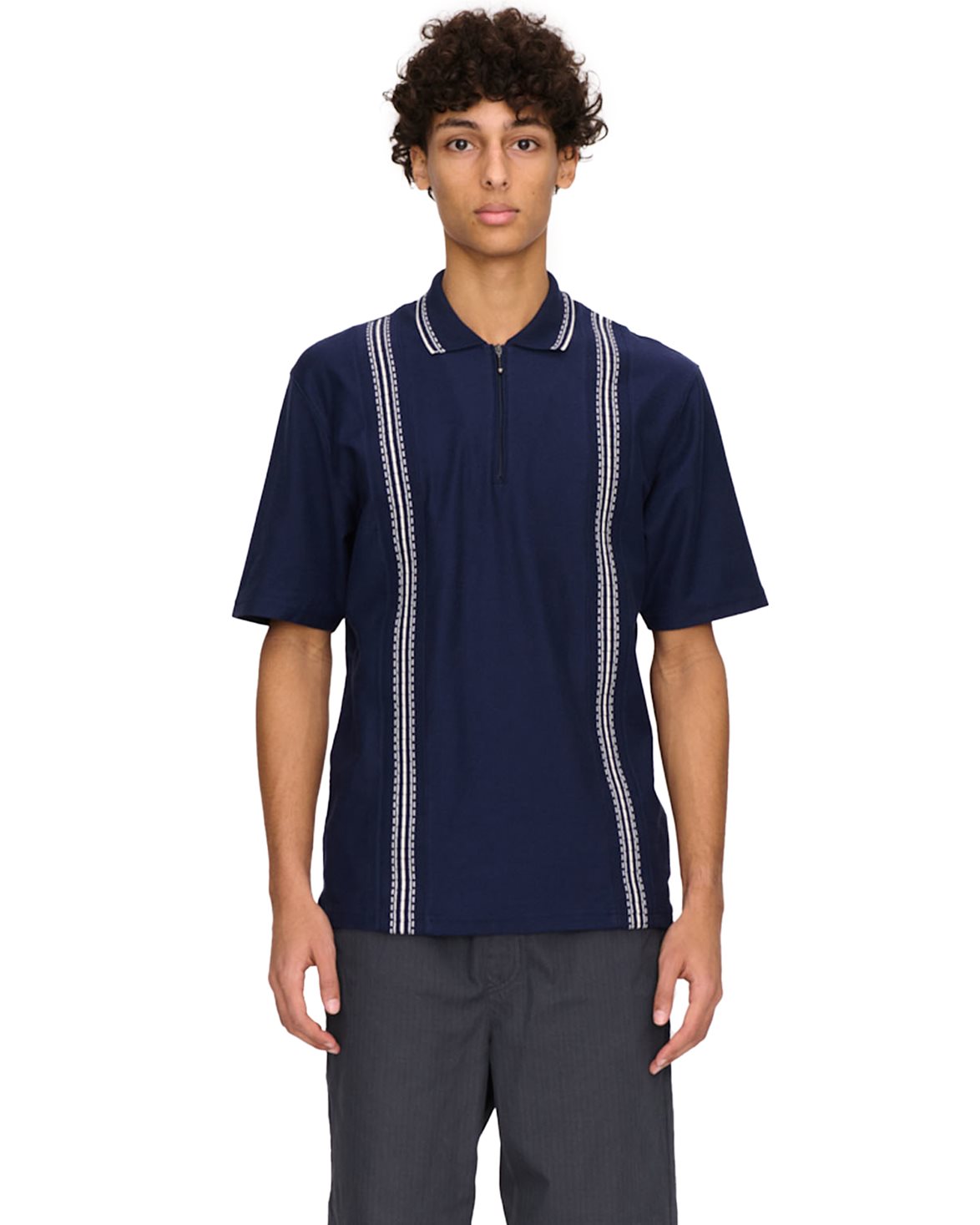 Palmes Panel Zip Polo Navy - Vallgatan 12
