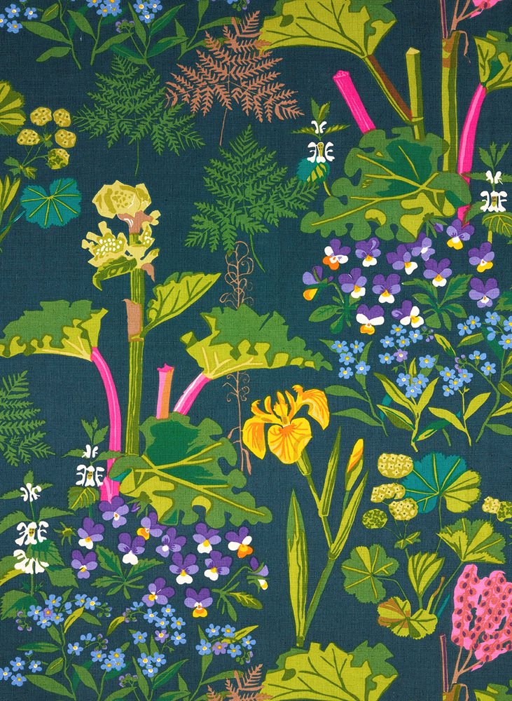 Vykort rabarber på mörk botten - Gocken Jobs - Naturbutiken