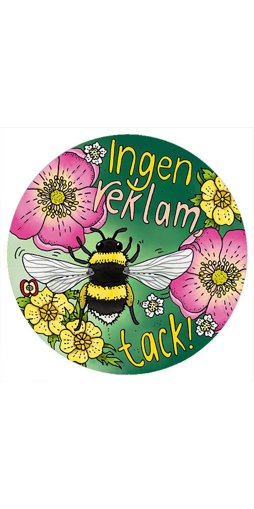 Ingen reklam tack dekal - humla - Naturbutiken