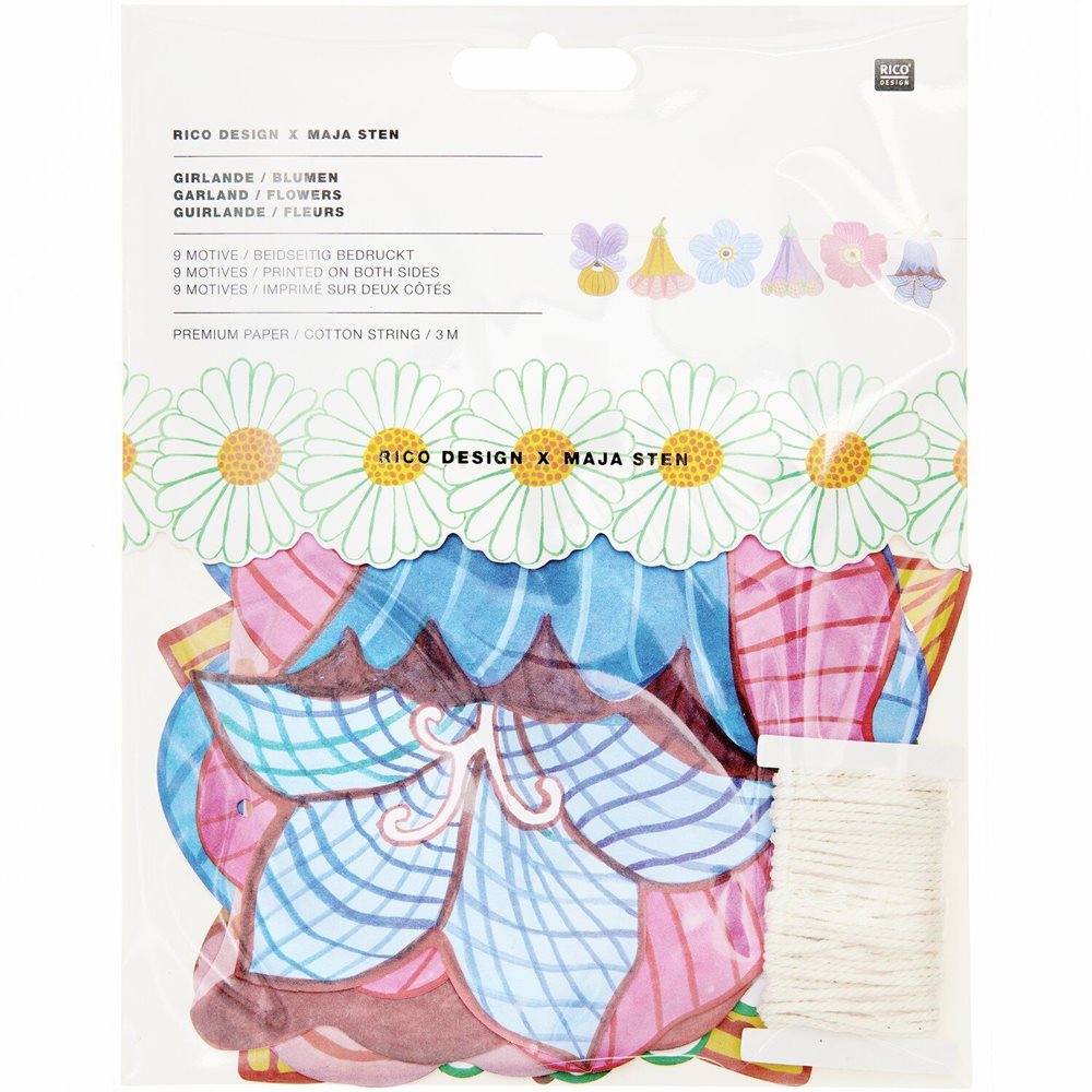 Midsommar Magic flowers garland 3m - Naturbutiken