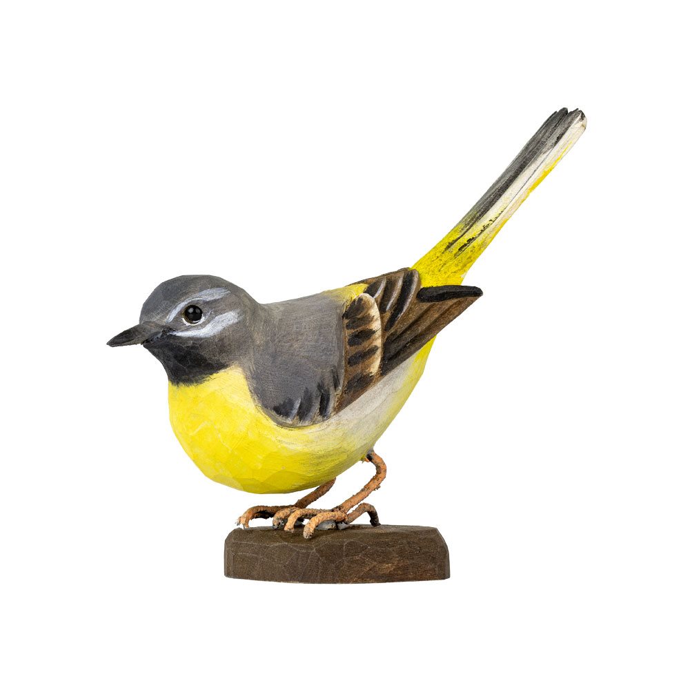 Grey wagtail carved wood - Naturbutiken